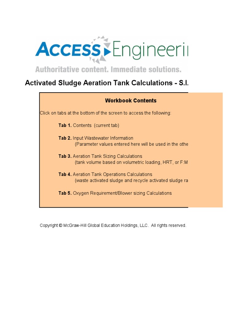 Aeration Tank Design Calculation