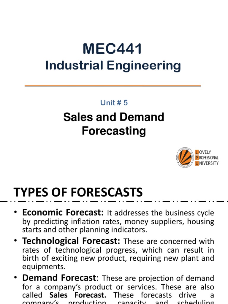 Predicting Future Demand: An Overview of Sales Forecasting Techniques for Industrial Planning ...