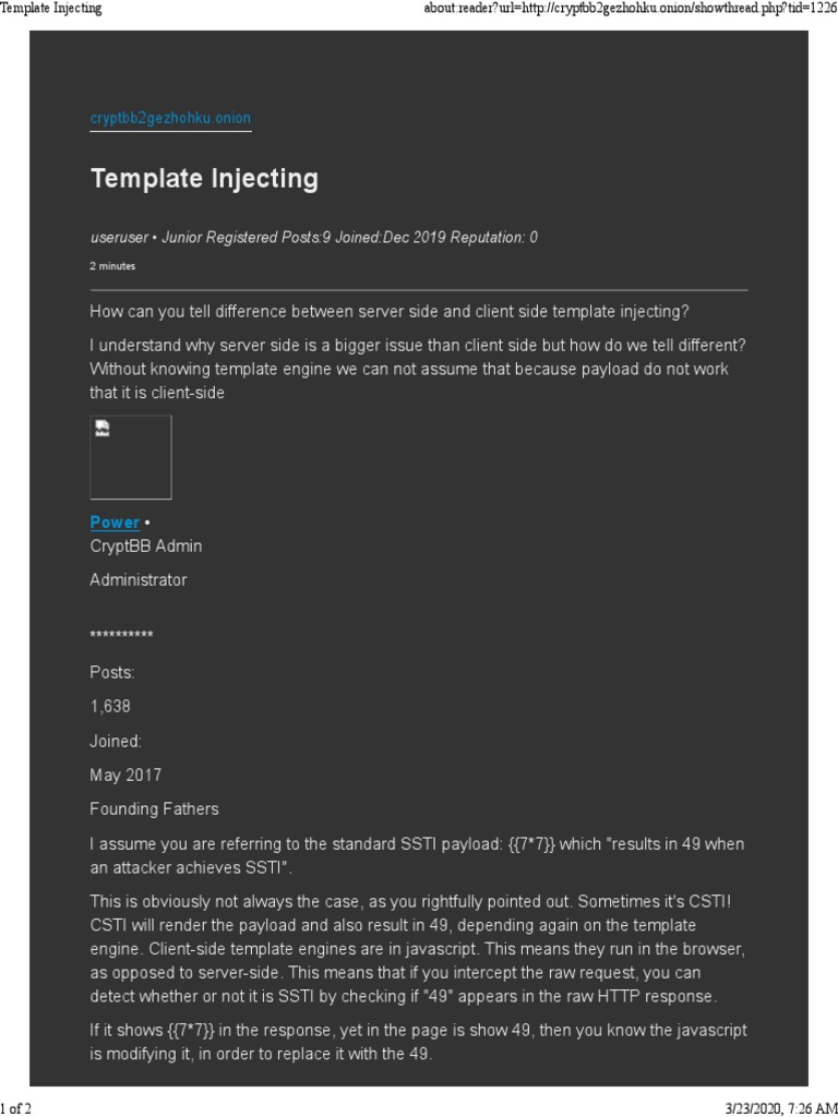 Template Injecting: Cryptbb2gezhohku - Onion | PDF | Dynamic Web Page ...