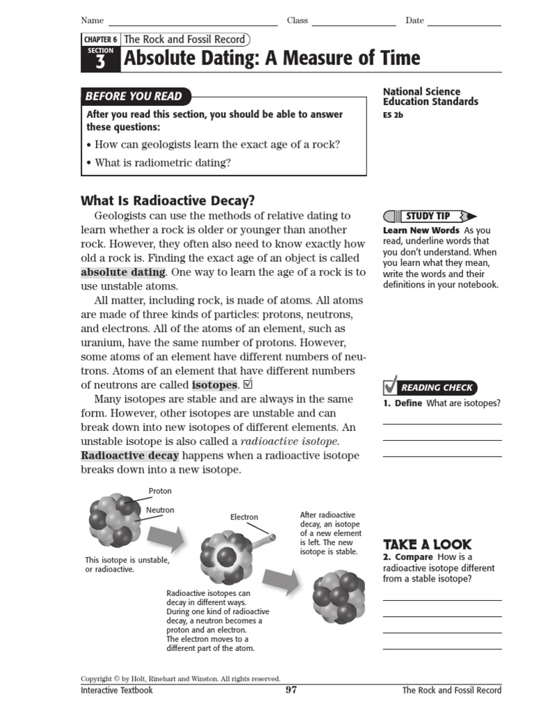 Interactive - Textbook63-Absolute Dating | PDF | Isotope | Radioactive ...