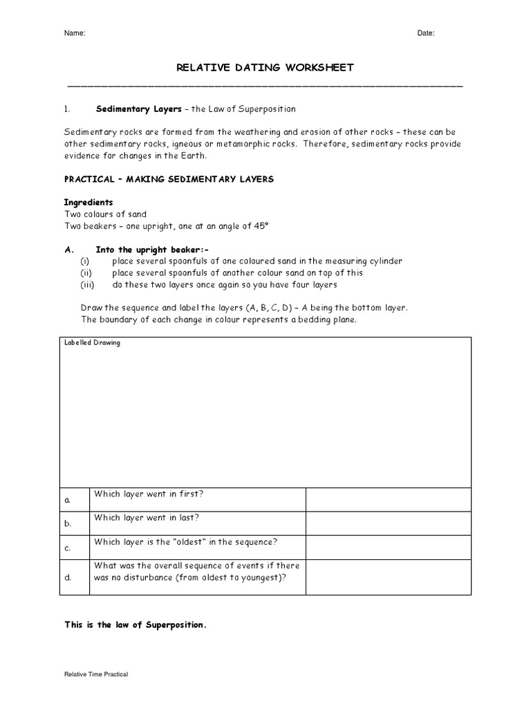Relative Dating of Sedimentary Layers | PDF | Rock (Geology ...