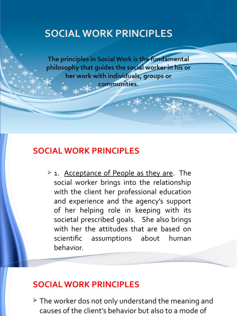 SW Principle | PDF | Social Work | Consciousness