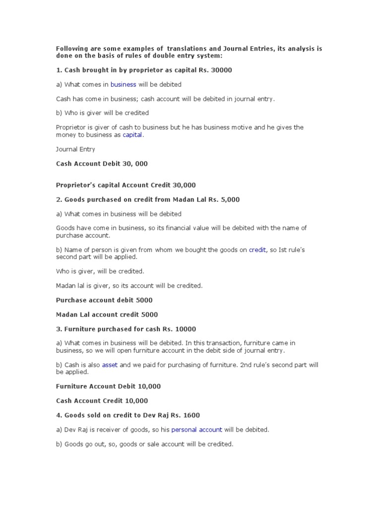 Examples of Journal Entries | PDF | Debits And Credits | Expense