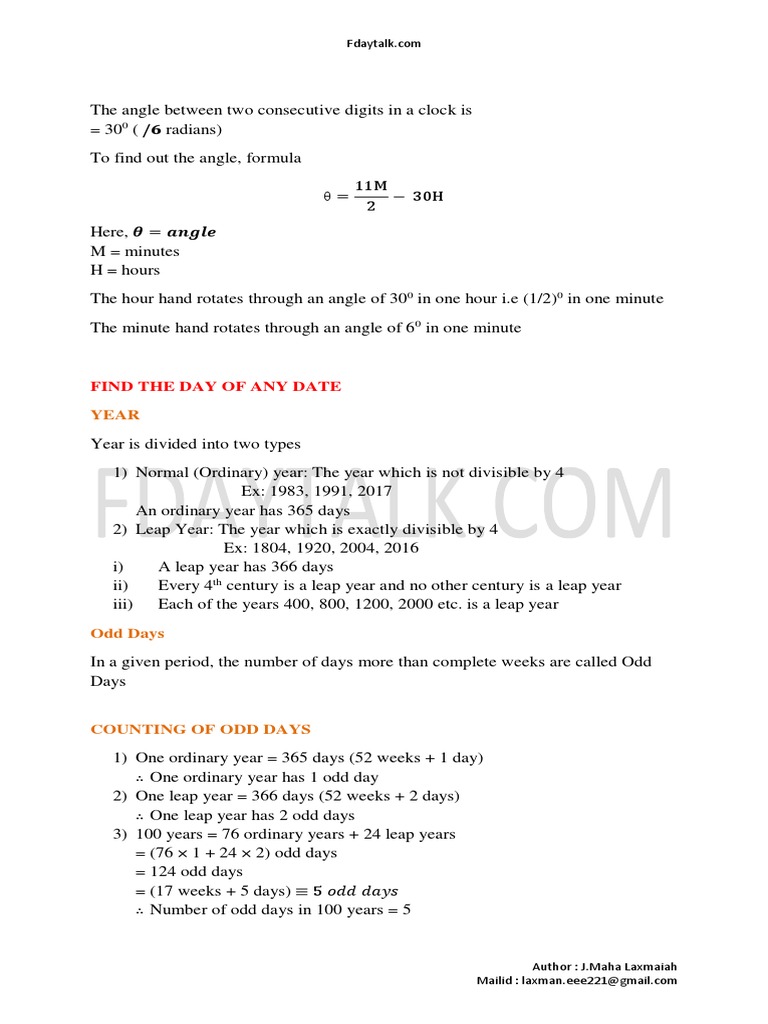 Clocks Calendar by Fdaytalk | PDF | Angle | Clock