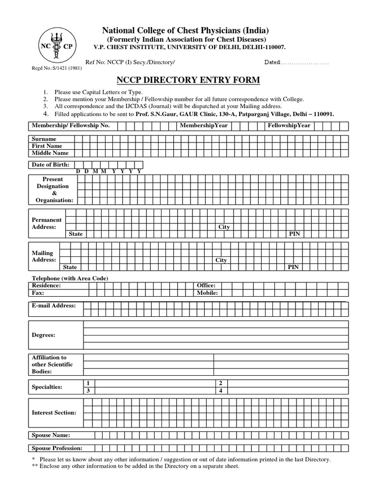 National College of Chest Physicians (India) : NCCP Directory Entry ...