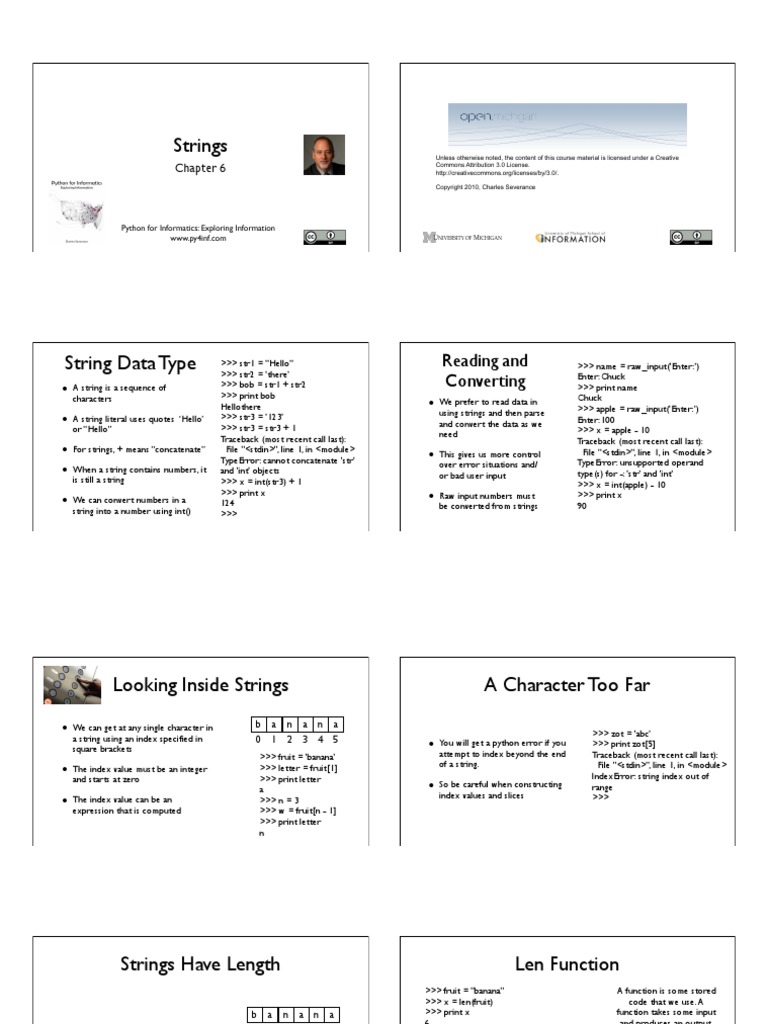 Py4Inf 06 Strings Print PDF | Download Free PDF | String (Computer Science) | Control Flow