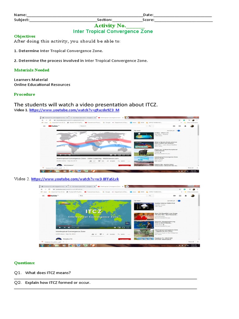 Activity No. - : The Students Will Watch A Video Presentation About ...