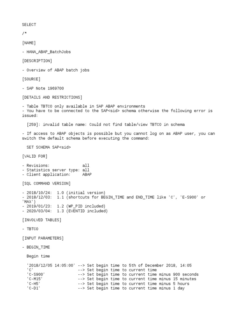 HANA ABAP BatchJobs | PDF | Data Management | Computer Programming