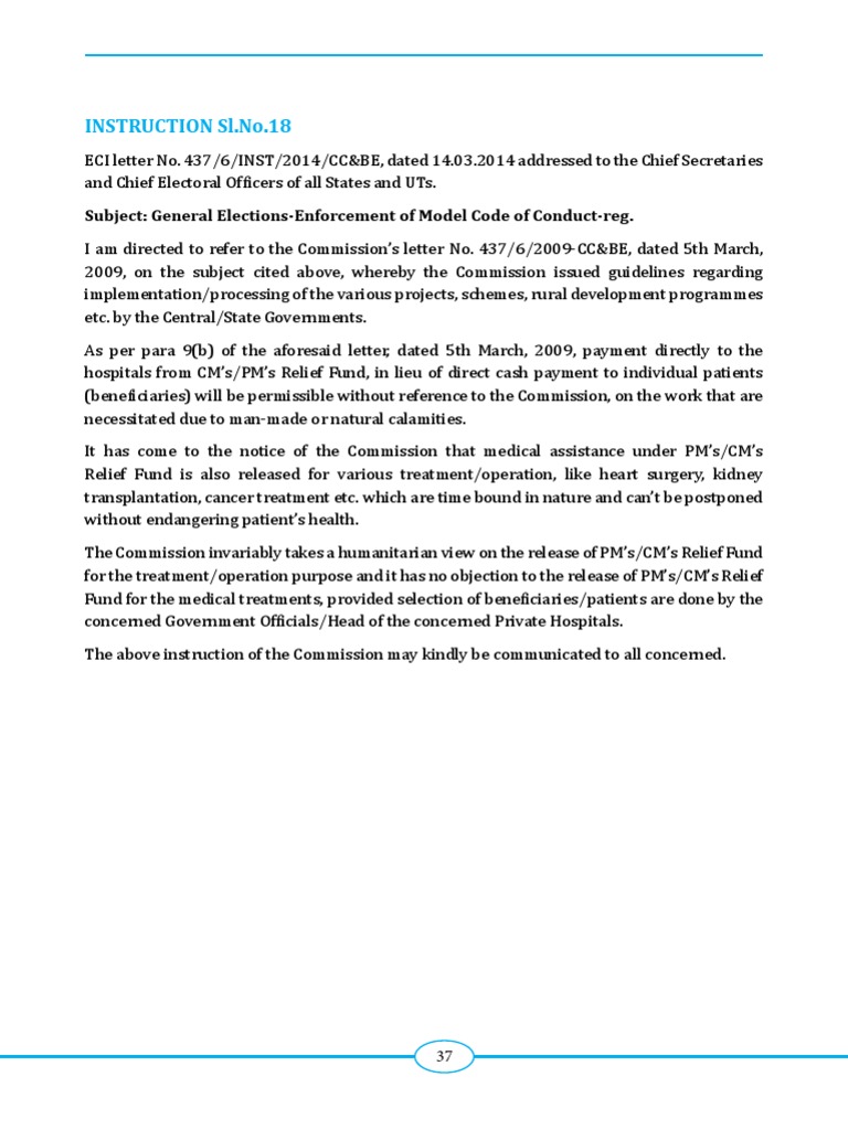 ECI Instruction Dated 14.03.2014 | PDF