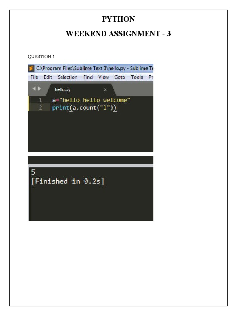 Python Weekend Assignment - 3: Question-1 | PDF
