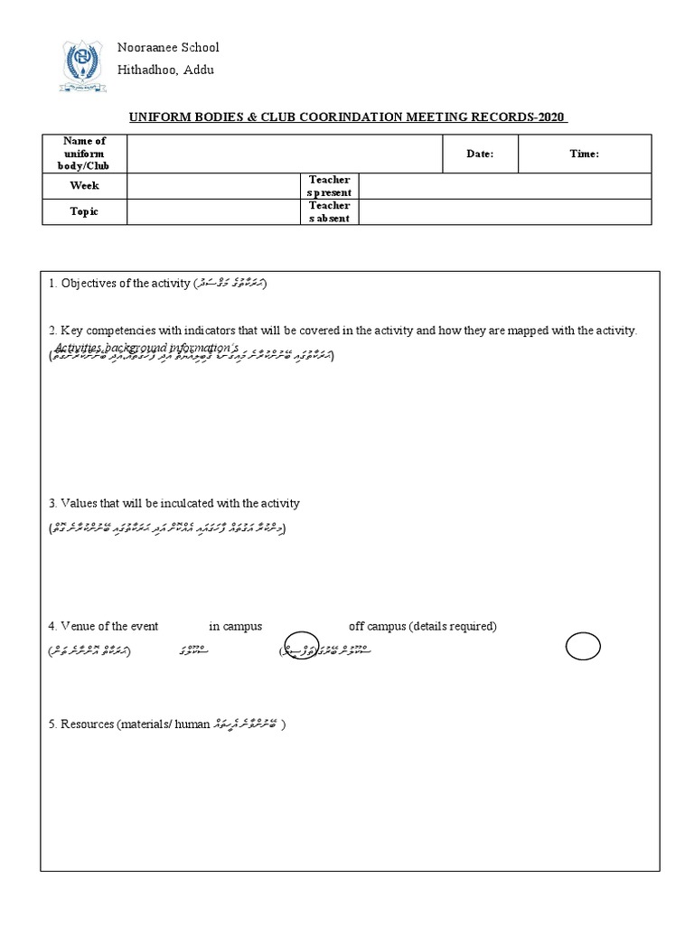 Lesson Plan Dhivehi Format | PDF
