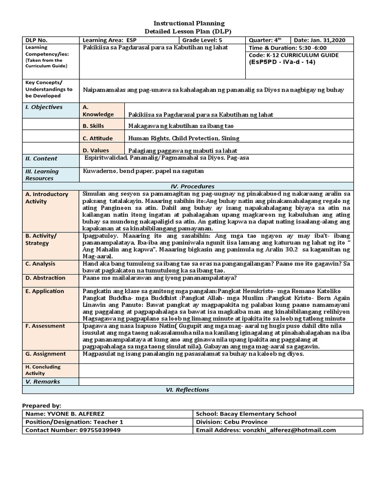 DLP ESP 5 (4th Quarter) | PDF