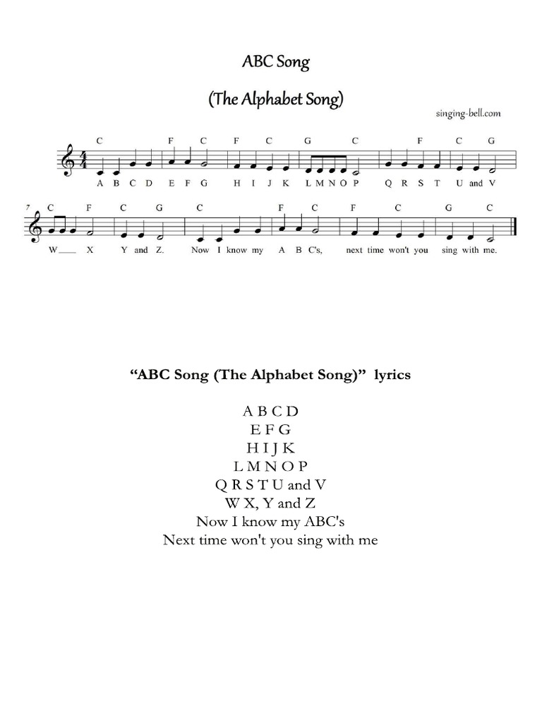 "Abc Song (The Al Phabet Song) " L Yri Cs | PDF