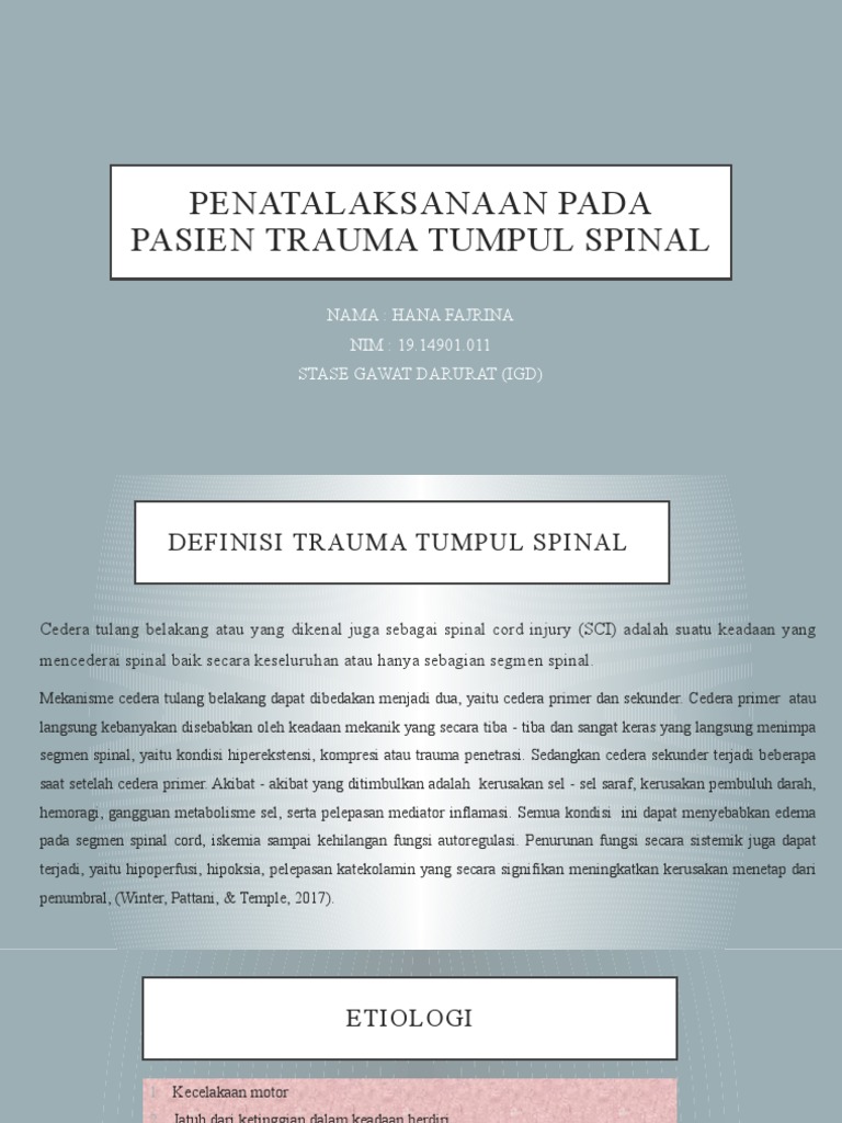 Trauma Spinal | PDF
