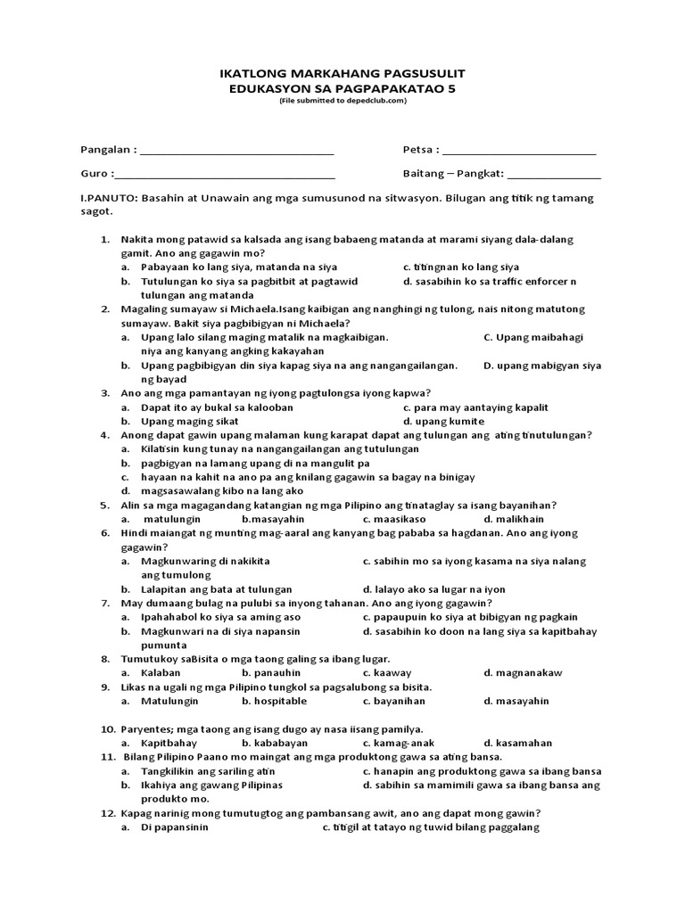 PT - Esp 5 - Q3 | PDF