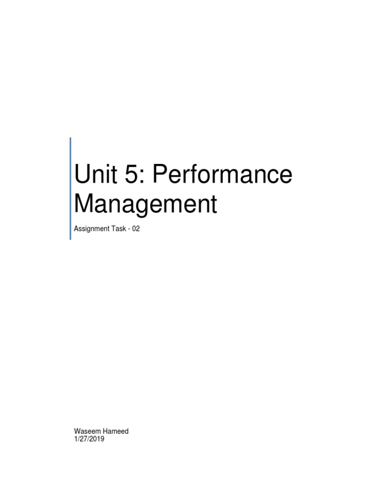 Unit 5: Performance Management: Assignment Task - 02 | PDF ...
