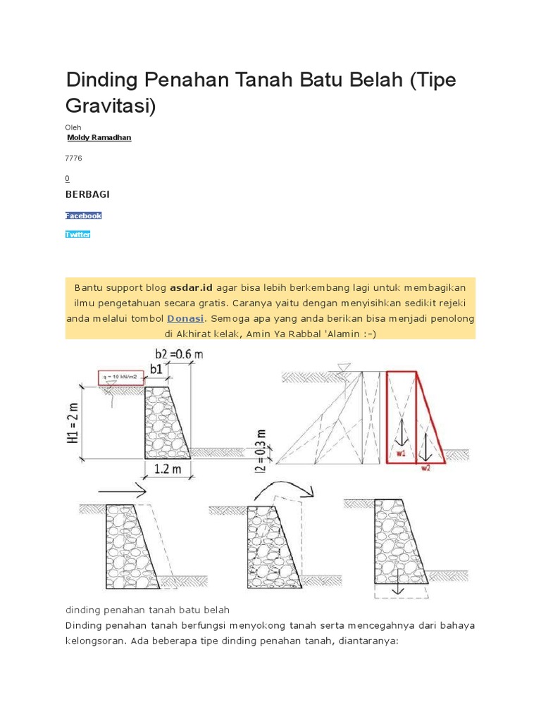 Perhitungan Dinding Penahan Tanah | PDF