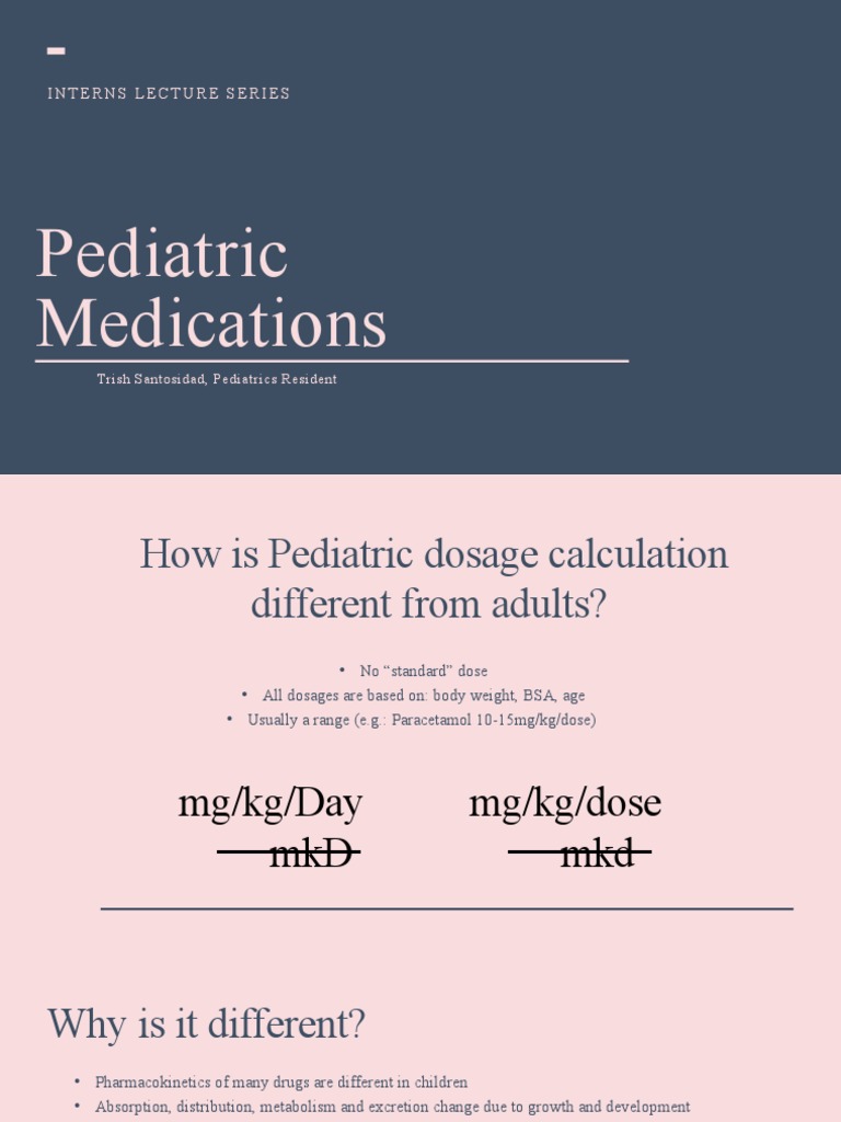 Pediatric Dosage Calculation Guide | PDF | Dose (Biochemistry) | Chemistry