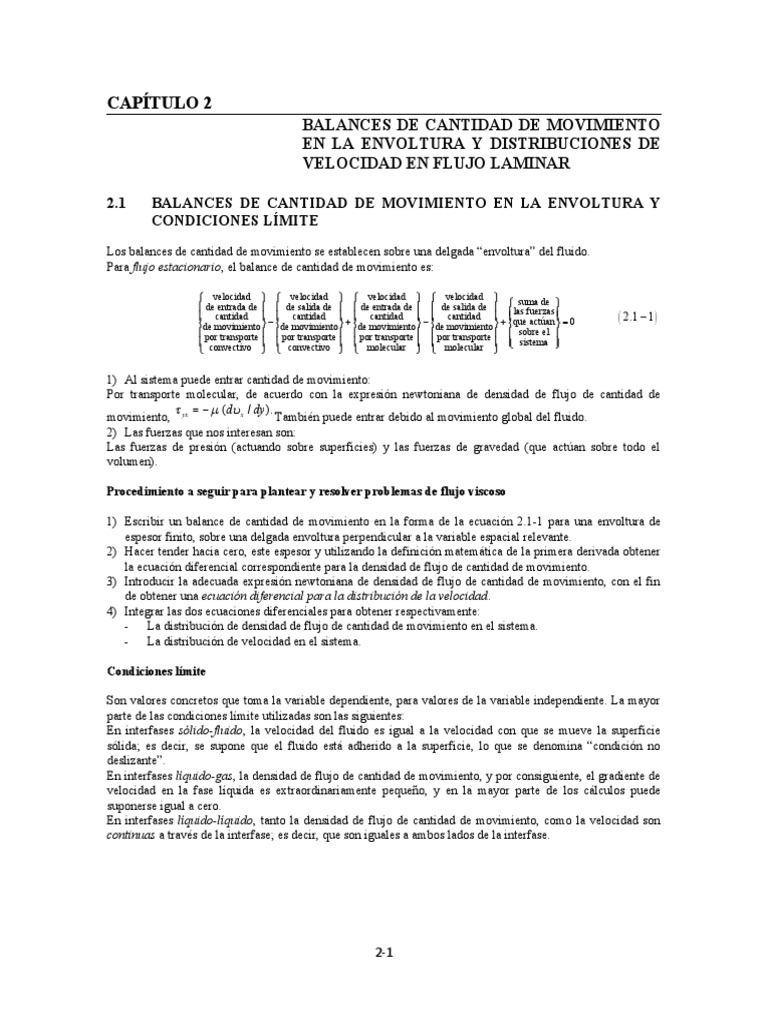 Capítulo 2 - Texto FT | PDF | Impulso | Viscosidad