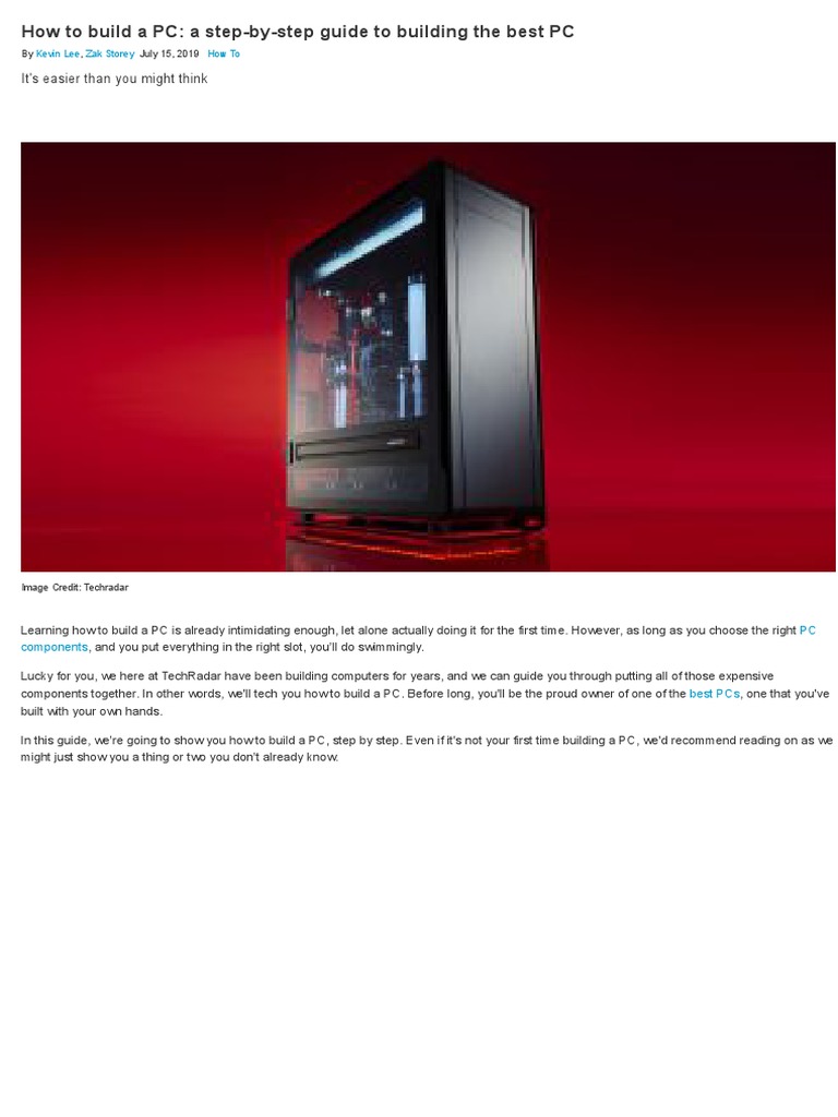 How To Build A PC - A Step-By-Step Guide To Building The Best PC ...