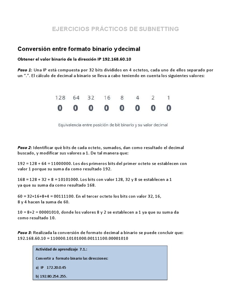 Prácticas Subnetting 2 | PDF | Dirección IP | Redes de computadoras