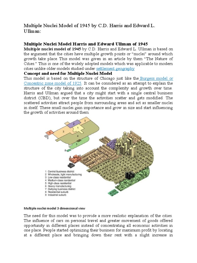 Multiple Nuclei Model of 1945 by C.D. Harris and Edward L. Ullman | PDF ...