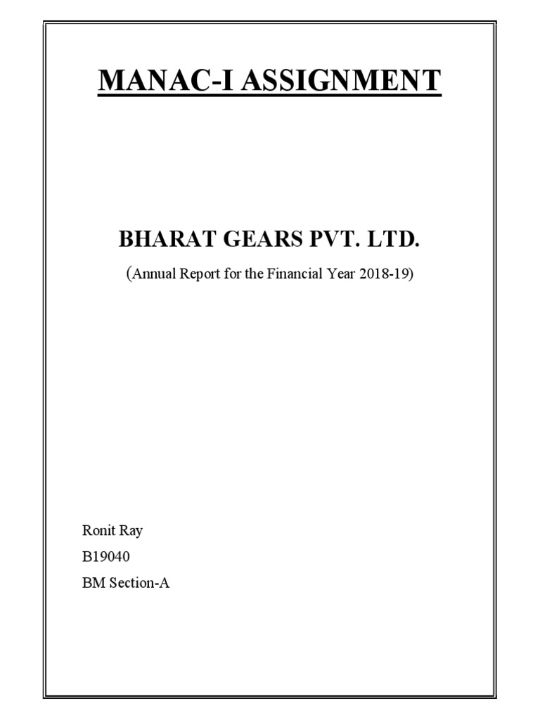 Manac-I Assignment: Bharat Gears Pvt. LTD | PDF