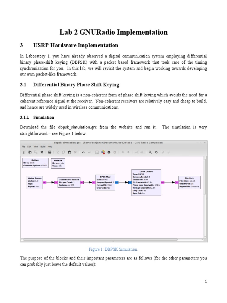 Lab 2 Gnuradio Implementation | PDF | Modulation | Data Transmission