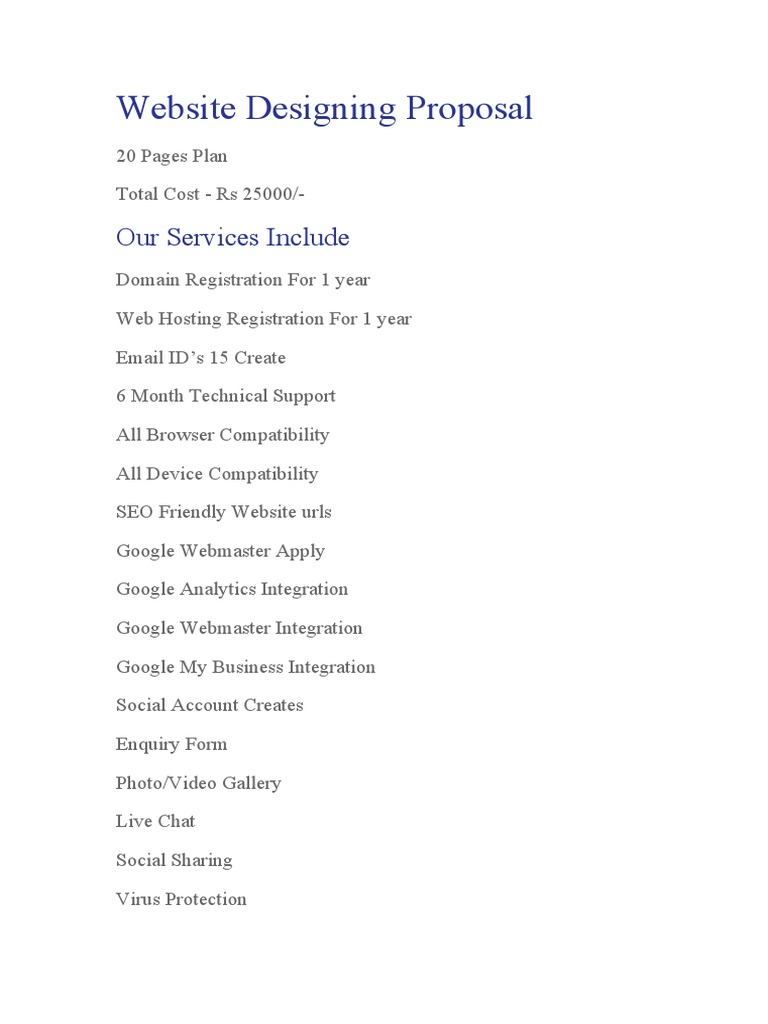 Affordable Website Design Proposal | PDF