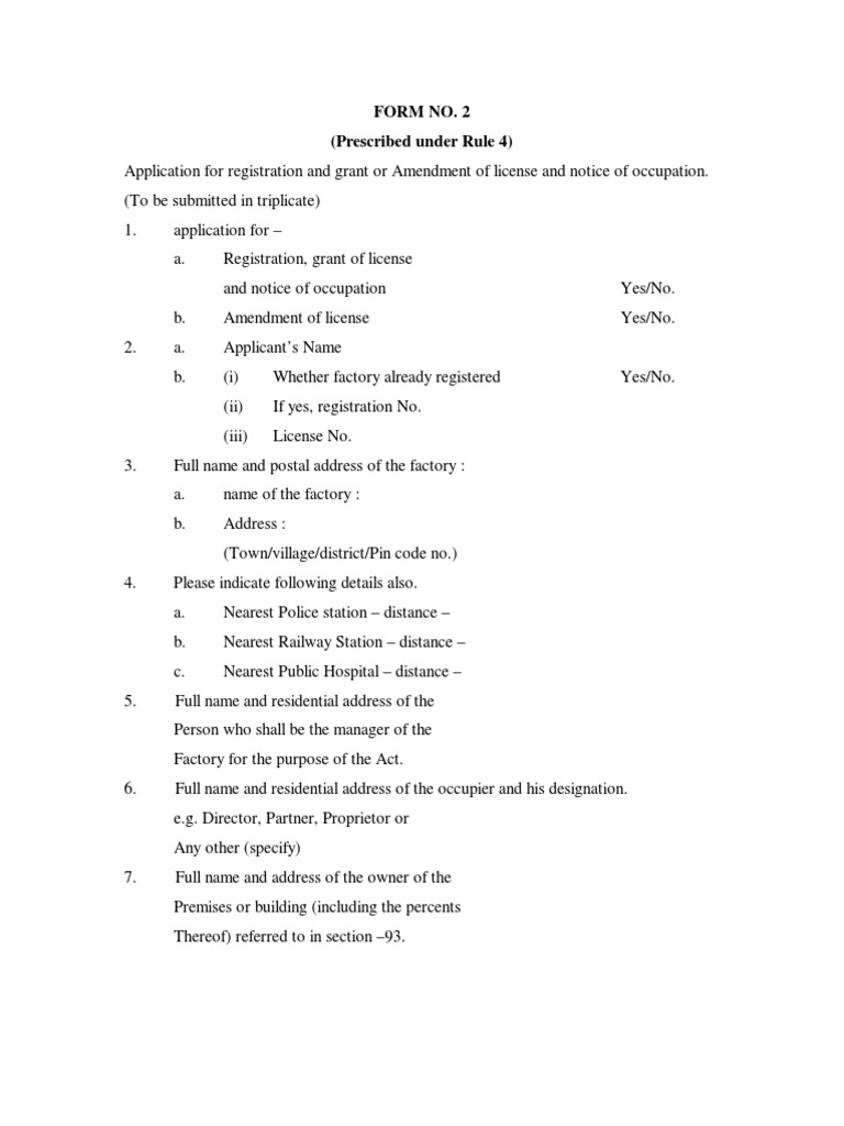 Form No. 2 (Prescribed Under Rule 4) | PDF | Social Institutions ...