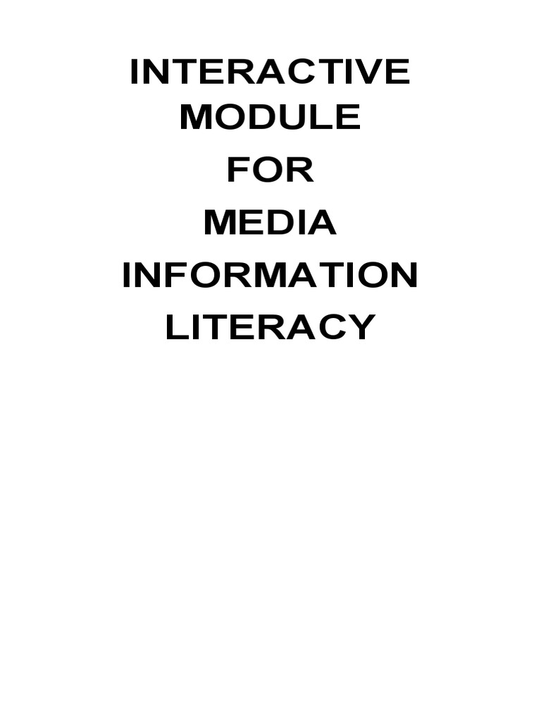 Interactive FOR Media Information Literacy | PDF | Mass Media | Literacy