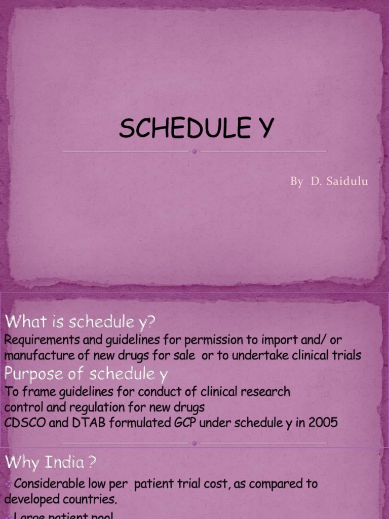 Schedule y | PDF | Clinical Trial | Adverse Effect