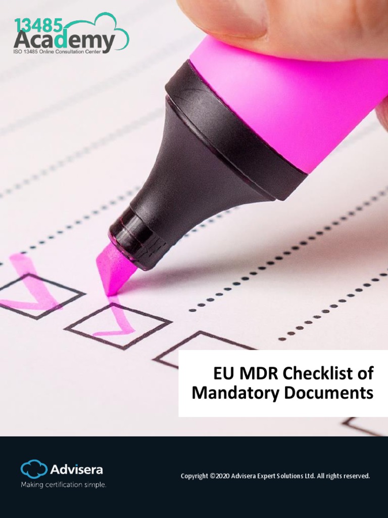 EU MDR Checklist of Mandatory Documents | PDF | Medical Device | Risk Management