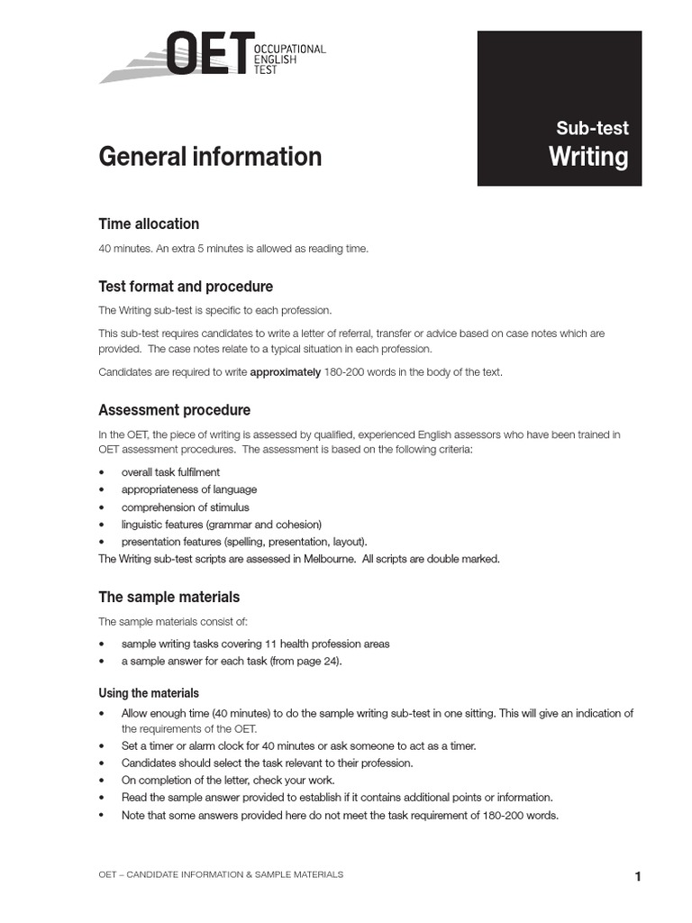 Oet Sample Writing | PDF | Business