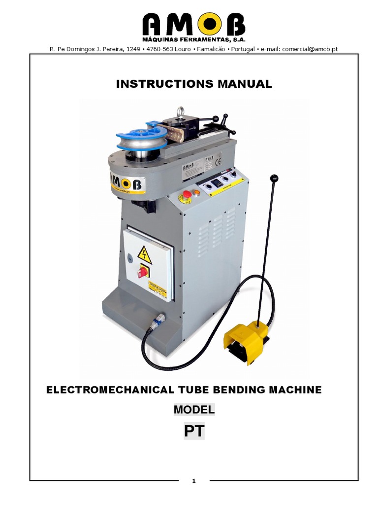 Instructions Manual: Electromechanical Tube Bending Machine | PDF ...