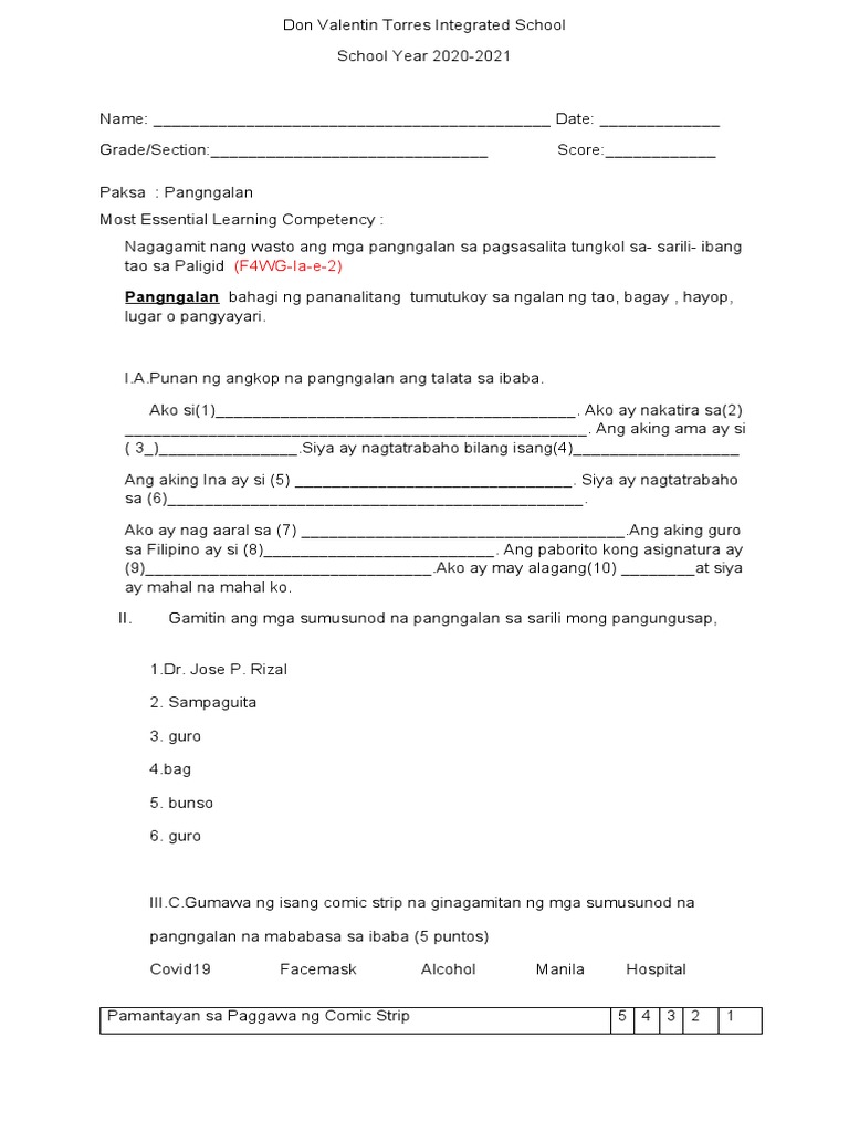 FILI 4 Worksheets | PDF