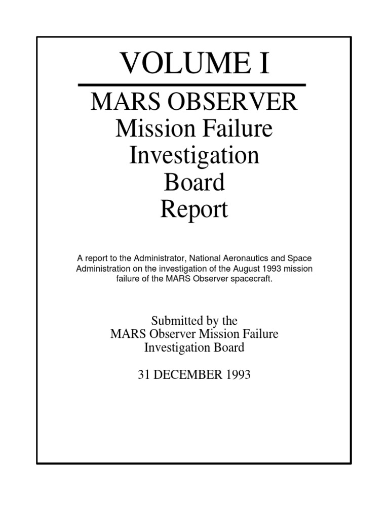 Mars Observer Mission Report | PDF | Nasa Deep Space Network | Spaceflight