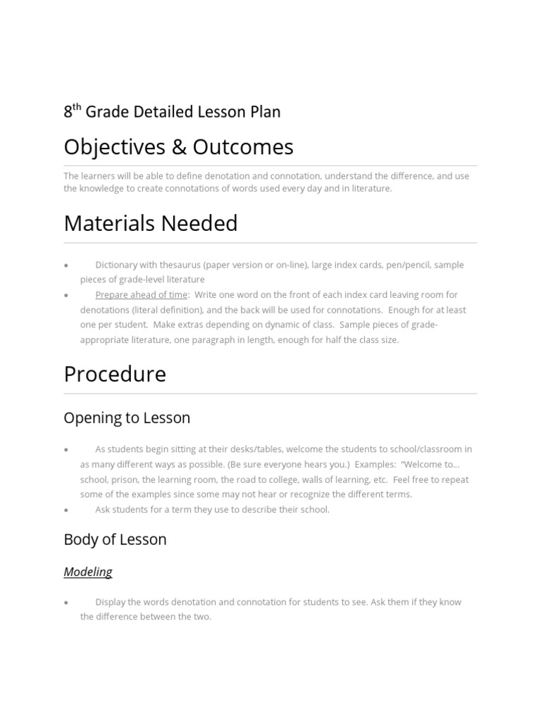 Detailed Lesson Plan HW | PDF | Lesson Plan | Definition