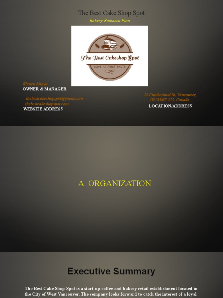 TLE - BUSINESS PLAN PRESENTATION Grade 10 | PDF | Cakes | Retail