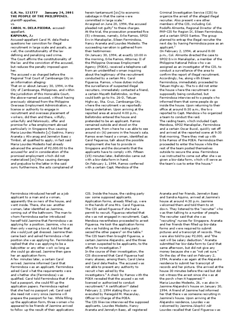 Labor Pre-Employment Cases Full Text | PDF | Prosecutor | Testimony