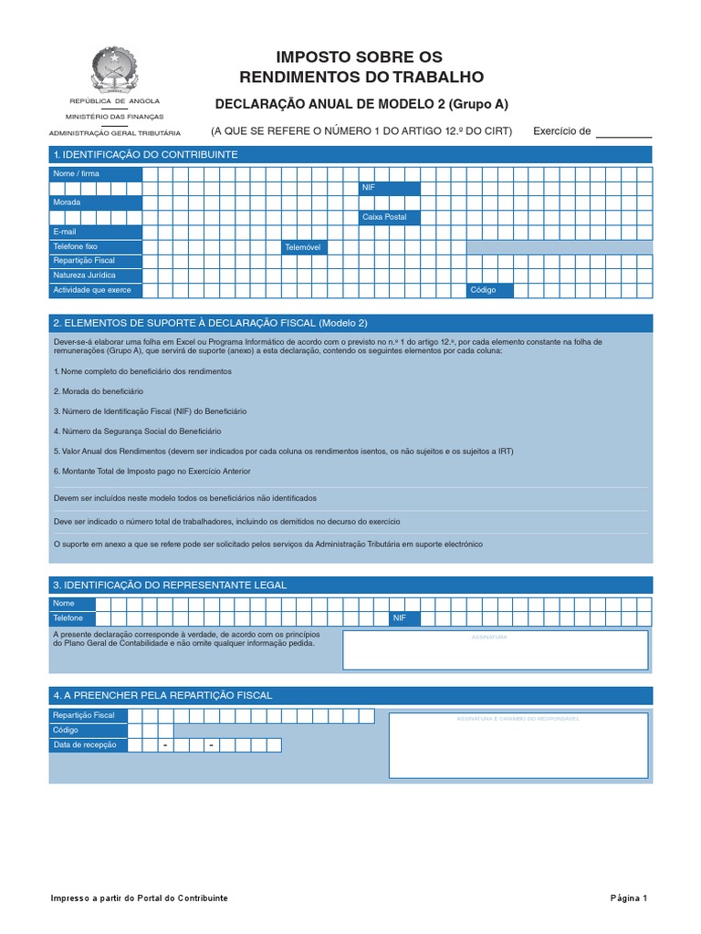 8 Modelo 2 Grupo A Do IRT PDF | PDF | Impostos | Governo