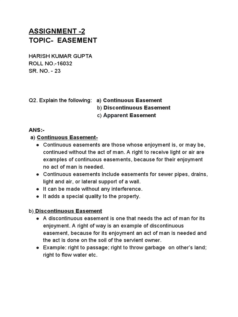 Types of Easements Explained | PDF