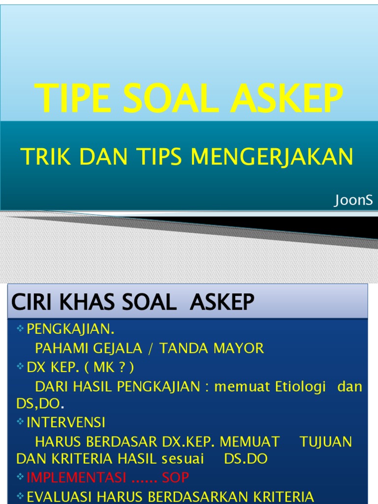 Strategi Mengerjakan Soal Askep | PDF