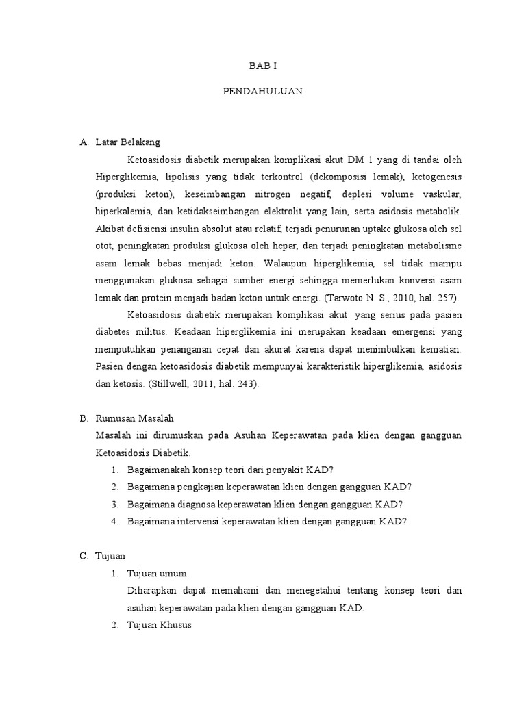 Laporan Pendahuluan Askep Kritis Ketoasidosis Diabetikum | PDF