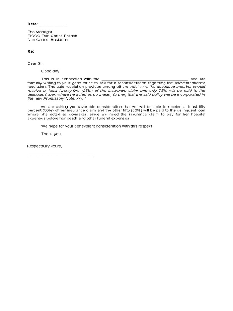 Letter Request - Format | PDF