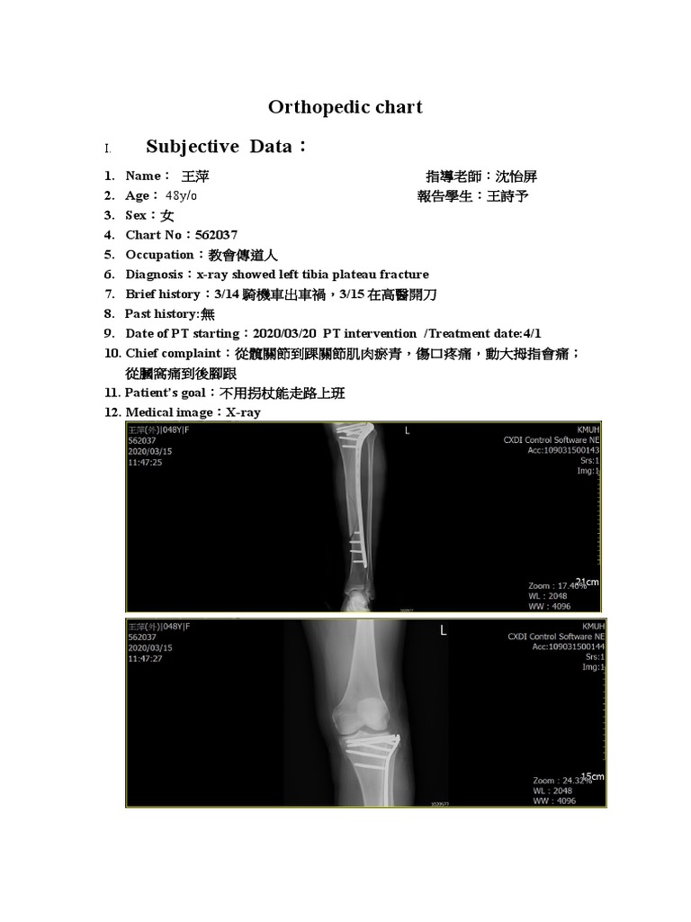 Orthopedic Chart 3-3 | PDF | Anatomical Terms Of Motion | Knee