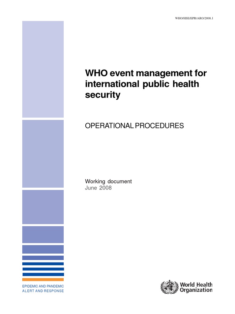 WHO Event Management For International Public Health Security ...