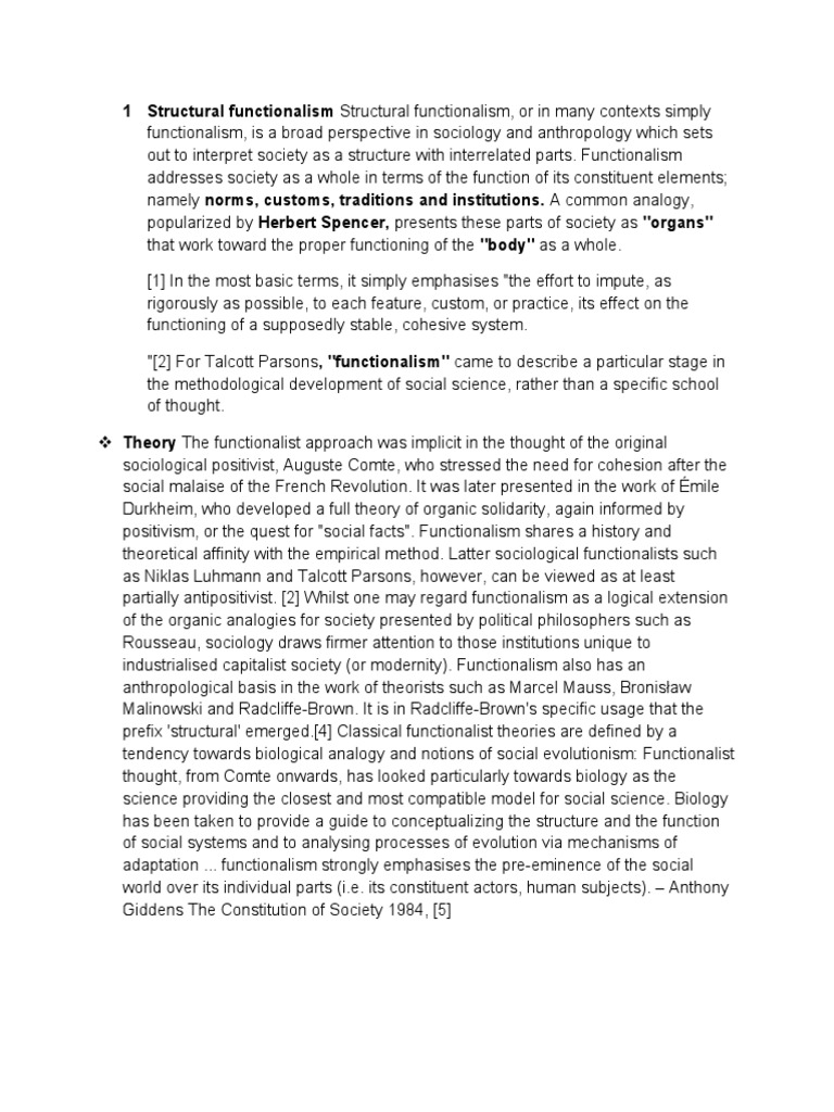 Understanding Structural Functionalism | PDF | Sociology | Sociological ...