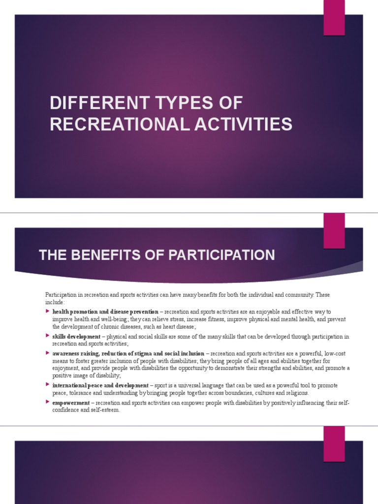 Different Types of Recreational Activities | PDF | Mountaineering ...