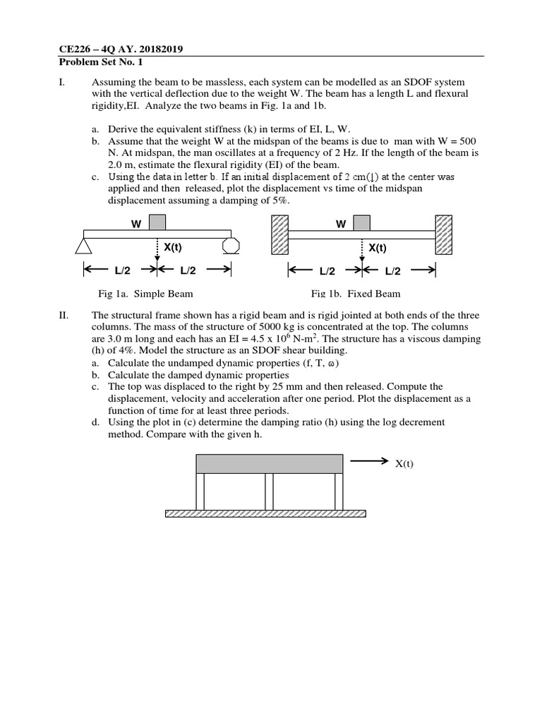 Problem Set No 1 in CE226 | PDF